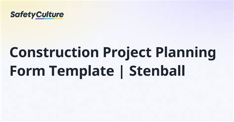 Construction Project Planning Form Template Stenball Free Template