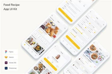 Food Recipe App Ui Kit Graphic By Betush · Creative Fabrica