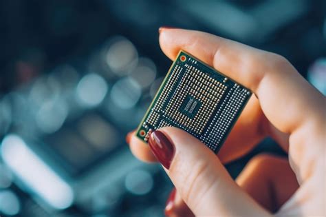 Premium Photo New Generation Processor Microchip Research And Development