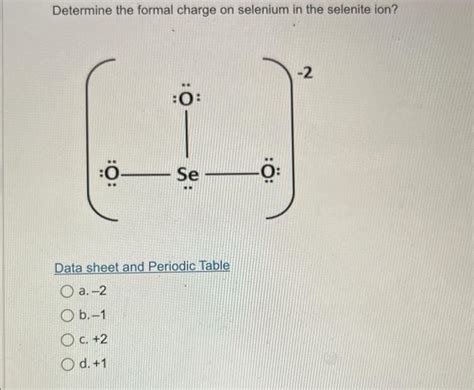 Solved Determine The Formal Charge On Selenium In The