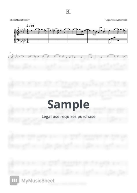 cigarettes after sex k sheets by sheetmusicsimply