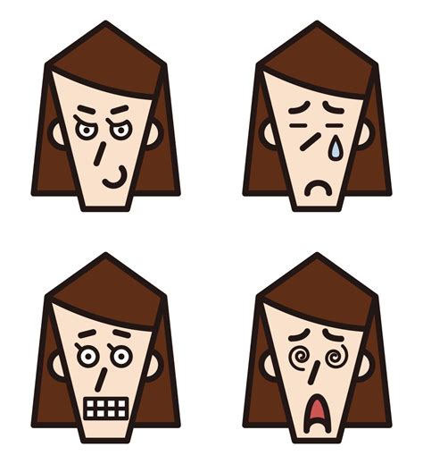 놀란 여자의 일러스트 무료 일러스트 소재집 Kukukeke