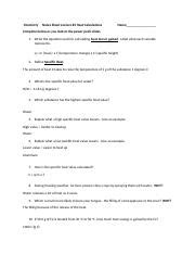 Understanding Heat Calculations Specific Heat In Chemistry Course Hero