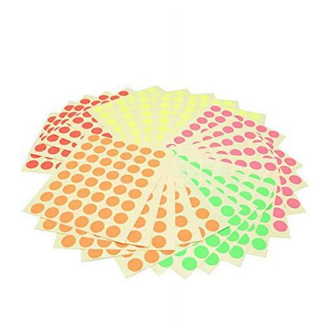 Infi Touch 12 Color Coded Dot Label Sets 5 Assorted Colors 1200 Label