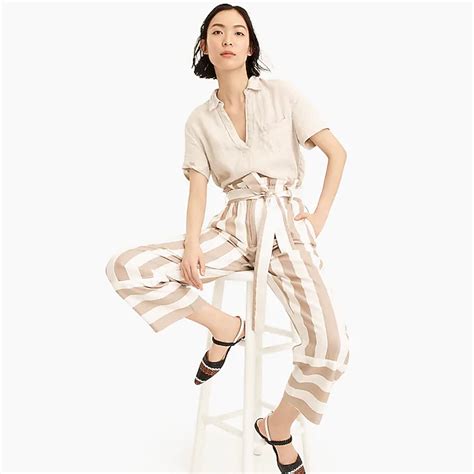 Short Sleeve Popover In Linen Pencil Skirt Work Clothes For Women