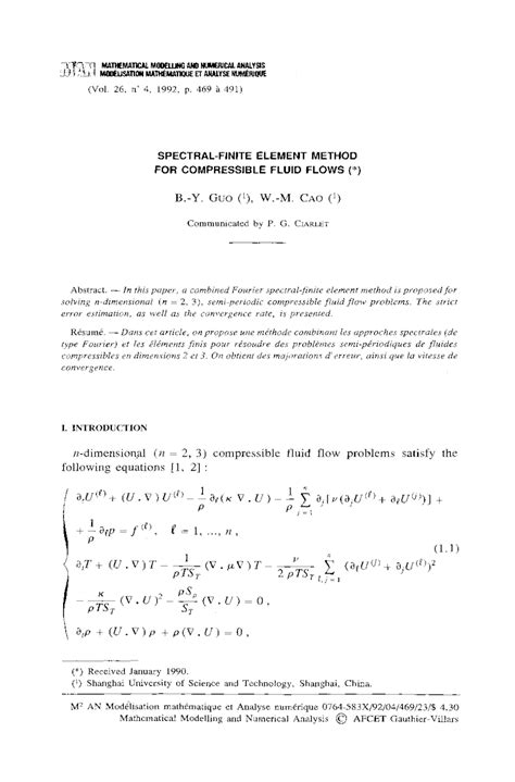 spectral finite element method for compressible fluid flows esaim