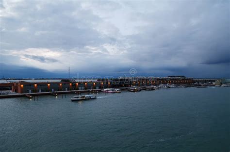 Venice Italy October Vaporetto Or Venetian Public Water Bus Or Water Taxi In