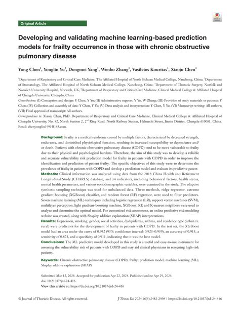 Pdf Developing And Validating Machine Learning Based Prediction