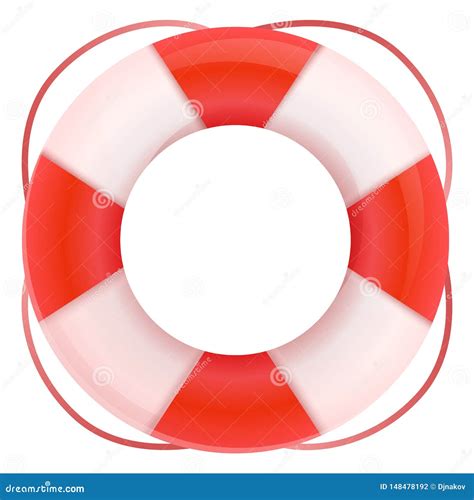 Sea Lifebuoy Cartoon Illustration Isolated On White Background Royalty