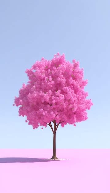 Premium AI Image A Pink Tree With Pink Leaves
