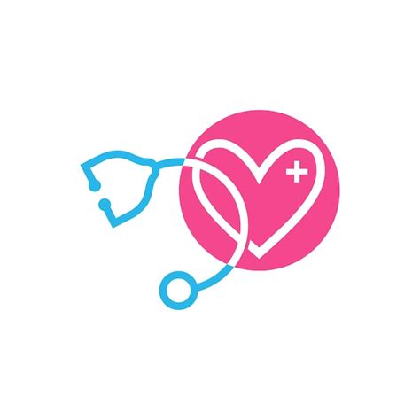 Medische Gezondheid Stethoscoop Met Liefde Teken Pictogram Logo Symbool