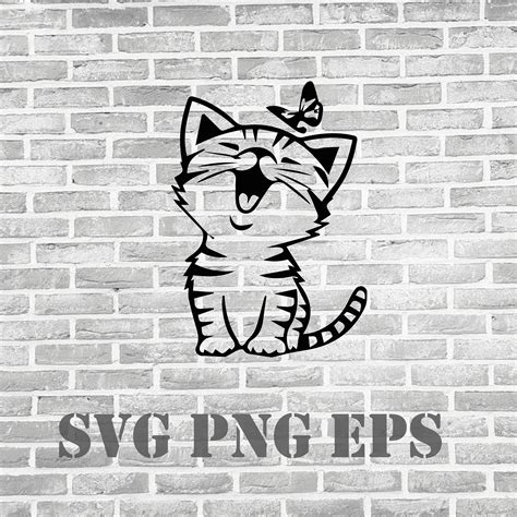 Cute Cat Svg Clipart Cat Svg Cat Clipart Cute Files For Cricut Etsy