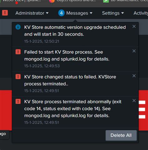 Kvstore Unable To Start After Upgrade To Splunk En Splunk Community