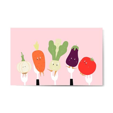 Fresh Vegetable Cartoons Forks Vector Premium Vector Rawpixel