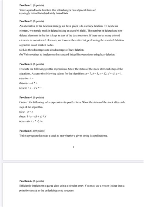 Solved Problem 1 6 Points Write A Pseudocode Function