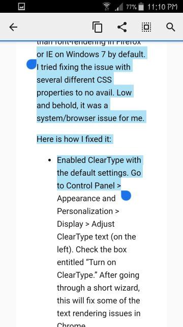 Samsung Distorted Text Rendering In Chrome Android Enthusiasts