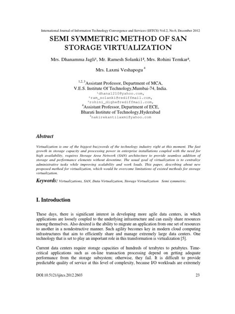 Semi Symmetric Method Of San Storage Virtualization Pdf Computer