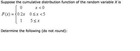 solved suppose the cumulative distribution function of the