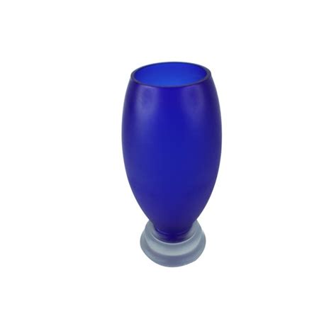 Cobalt Blue Frosted Art Glass Vase Chairish