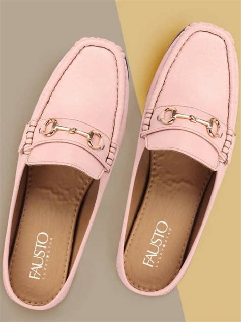Buy Fausto Women Pink Back Open Mocassin Slip On Shoes 3 Uk Online At