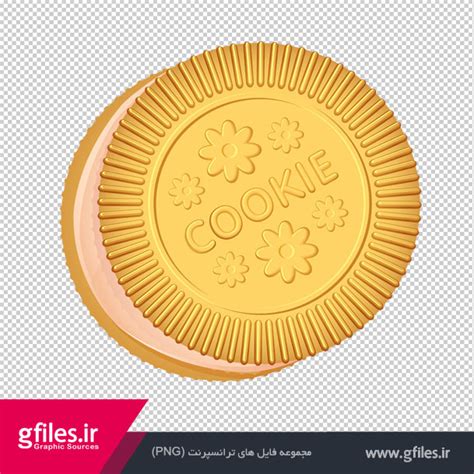 دانلود بیسکویت وانیلی کارتونی با رنگ طلایی بصورت فایل بدون بکگرند و