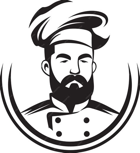 Premium Vector Sculpting Flavor A Classy Chef Artwork In Monochrome Vector
