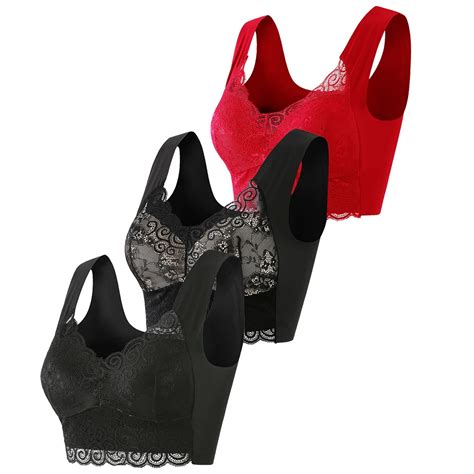 Yoodem Bras For Women Womens Underwear 3 Pieces Lace Bra Plus Size Bra