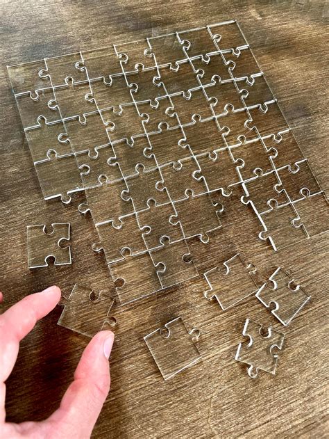 Clear Impossible Jigsaw Puzzle Acrylic Choose 49 25 Or 9 Etsy