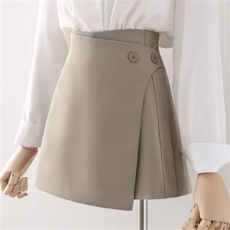 하이 웨이스트 슬리밍 카키 워드 팬츠 스커트 여성용 하이 웨이스트 슬리밍 불규칙한 치마 2022 여름 신상 Aliexpress