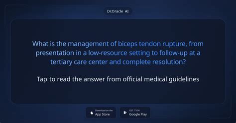 What Is The Management Of Biceps Tendon Rupture From Presentation In A Low Resource Setting To