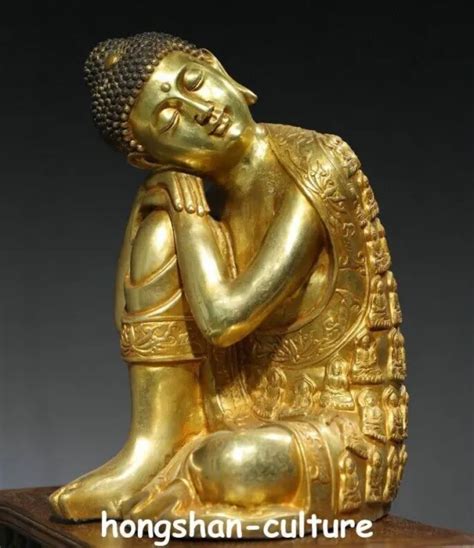 13and Old Bronze Gilt Sleeping Shakyamuni Sakyamuni Amitabha Buddha Robe