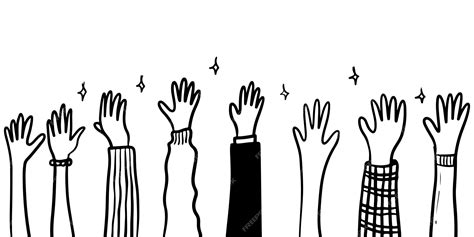 Premium Vector Doodle Sketch Style Of Concept Of Raised Up Hands