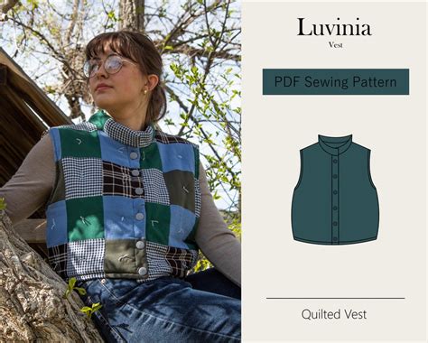 Collared Vest Pattern Quilted Vest Pattern Digital Pdf Sewing