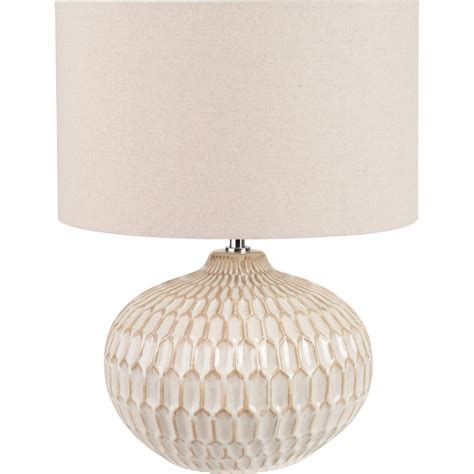 Cassius Warm White Glazed Ceramic Table Lamp Pagazzi