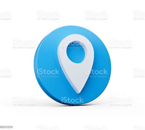 흰색 배경에 고립 된 위치 아이콘 3d 파란색 둥근 모양 웹 디자인 알림 아이콘 3d 그림 3차원 형태에 대한 스톡 사진 및 기타 이미지 Istock