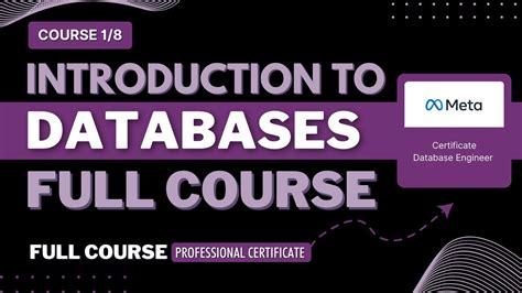 Introduction To Databases Full Course Database Engineering Youtube