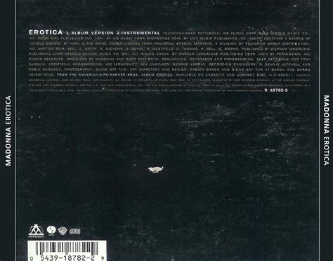 Car Tula Trasera De Madonna Erotica Cd Single Portada