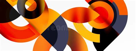 Colorful Circles Connected On White Background In Art Pattern Stock
