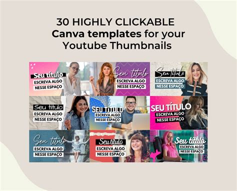 30 HIGHLY CLICKABLE Youtube Thumbnail Templates For Canva Etsy