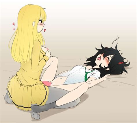 Rule 34 1futa 1girls Bangs Black Hair Blonde Hair Bottomless Breasts