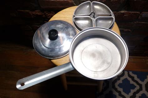 Vintage Comet Aluminum 4 Cup Egg Poacher Pan Egg Poacher Pan 1960 Egg