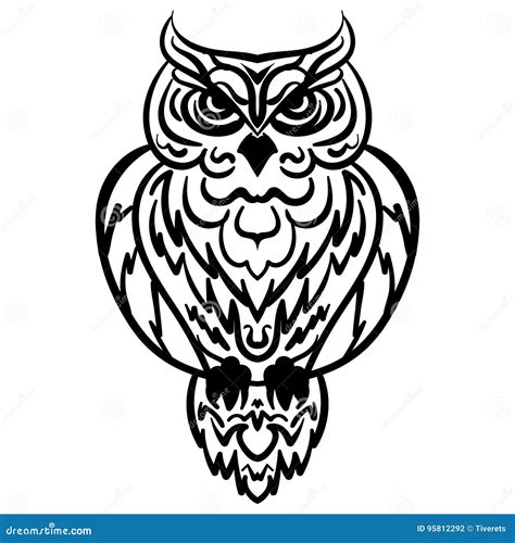 Owl Tribal Pattern Vector Illustration Stock Vector Illustration Of