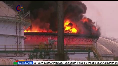 Continúan Los Trabajos Para Sofocar Las Llamas En El Complejo Petroleo