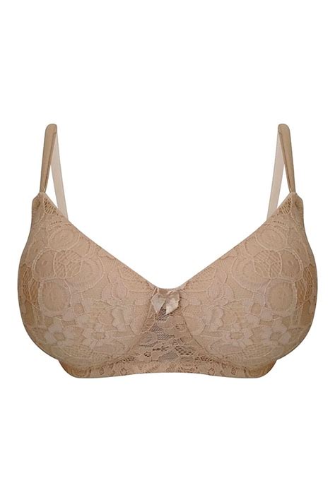 Buy Padded Non Wired Full Cup Multiway Bra In Cream Colour Lace