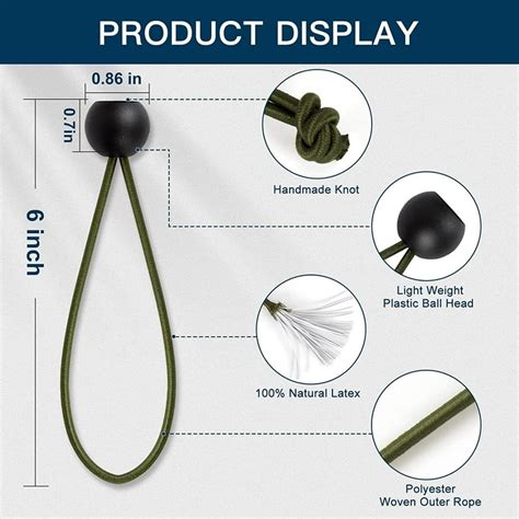 Uv Resistant Bungee Cords 8 Inch Ball Bungee Cords 50 Pack Heavy Duty
