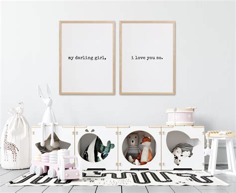My Darling Girl I Love You So Girl Nursery Wall Art Boho Nursery