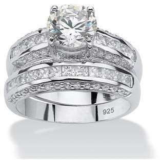 Seta Jewelry Piece Tcw Round Cubic Zirconia Bridal Ring Set Bridal Ring Sets Bridal