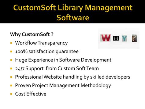 Ppt Customsoft Library Management System Powerpoint Presentation
