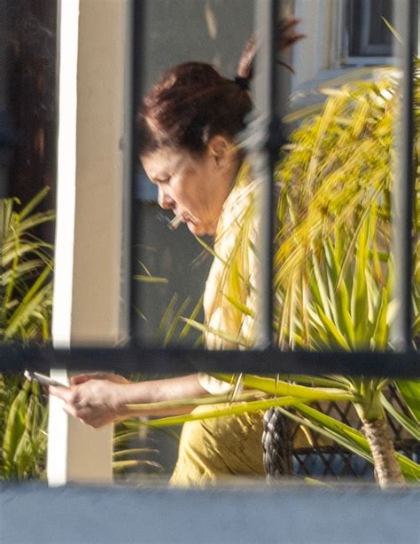 Sherilyn Fenn Enjoying A Smoke Outside Her Home In Los Angeles 0111