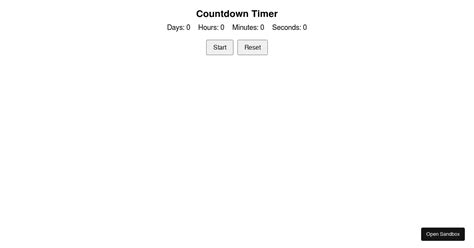 Countdown Timer In Functional Component Codesandbox